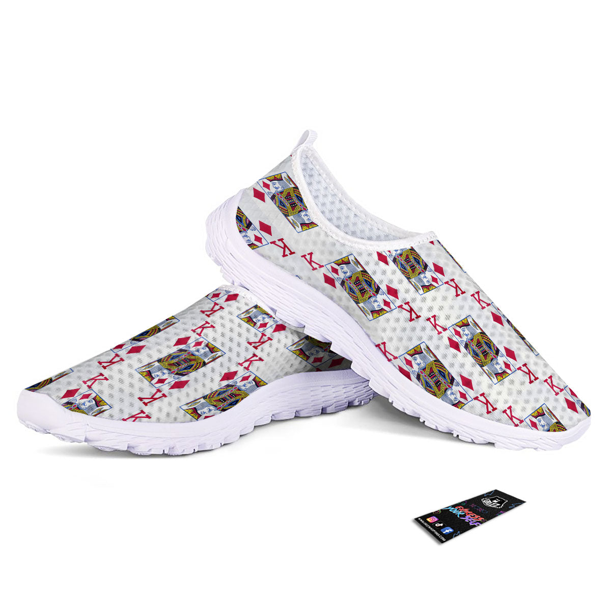 Playing Card King Of Diamonds Print Pattern Nurse Shoes