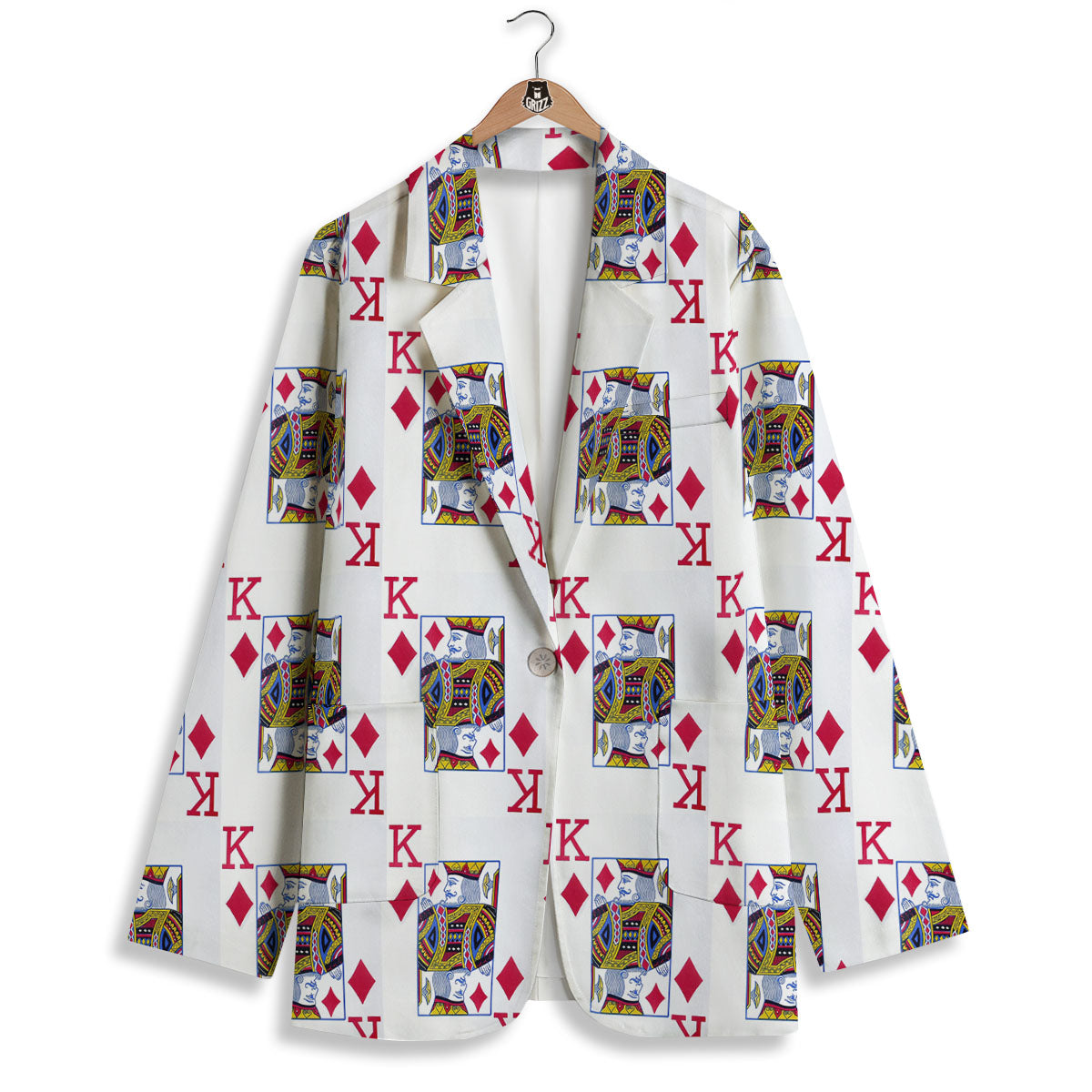 Playing Card King Of Diamonds Print Pattern Women's Blazer