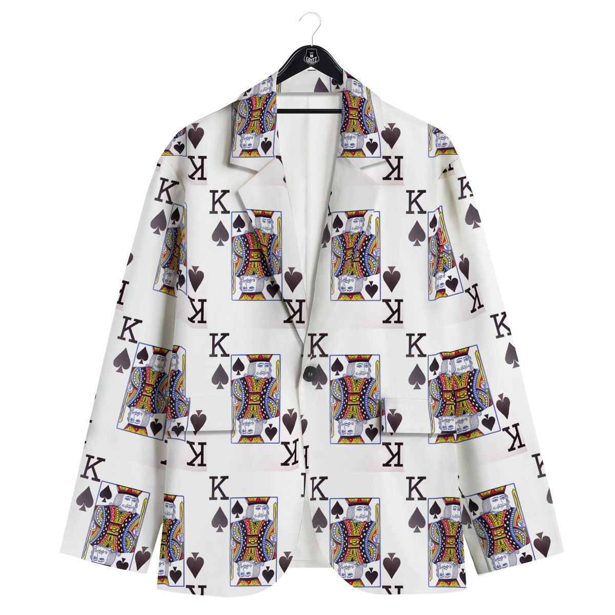 Playing Card King Of Spades Print Pattern Men's Sport Coat