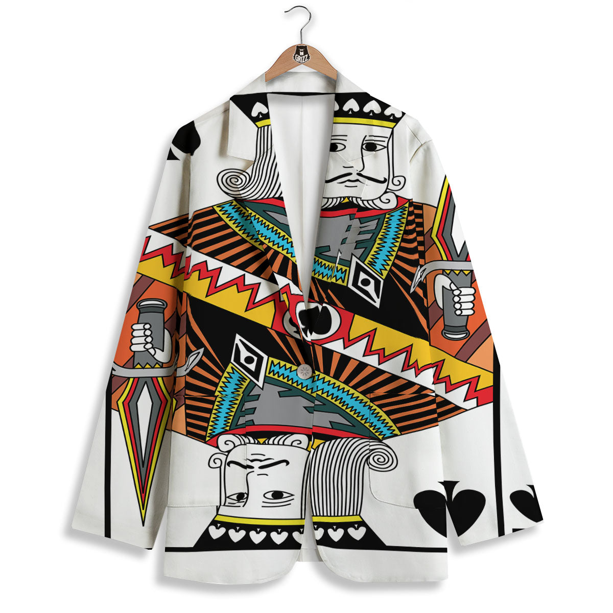 Playing Card King Of Spades Print Women's Blazer