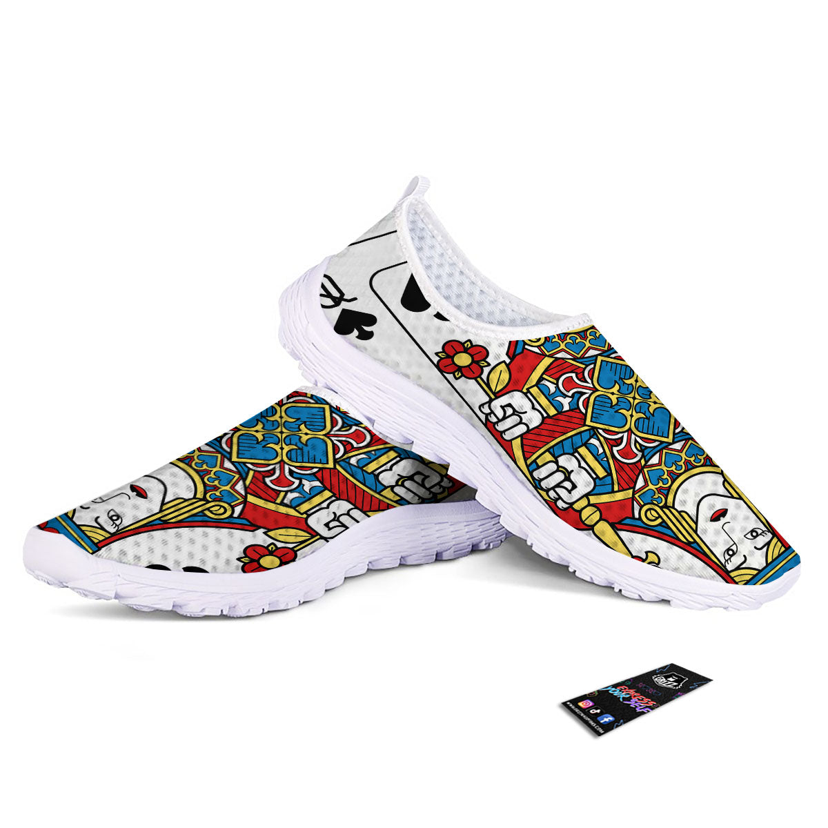 Playing Card Queen Of Spades Print Nurse Shoes