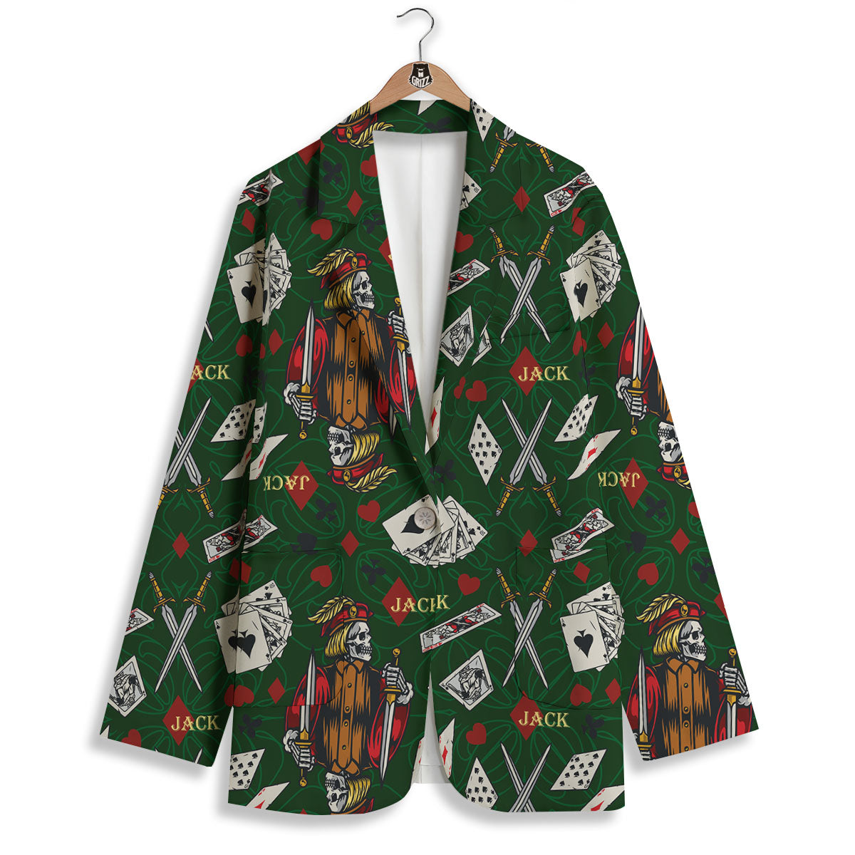 Playing Card Suits Poker Print Pattern Women's Blazer