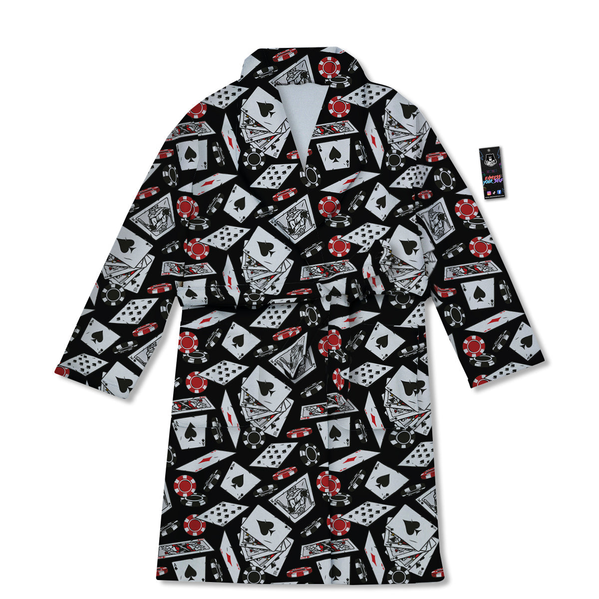 Playing Cards Ace Print Pattern Bathrobe