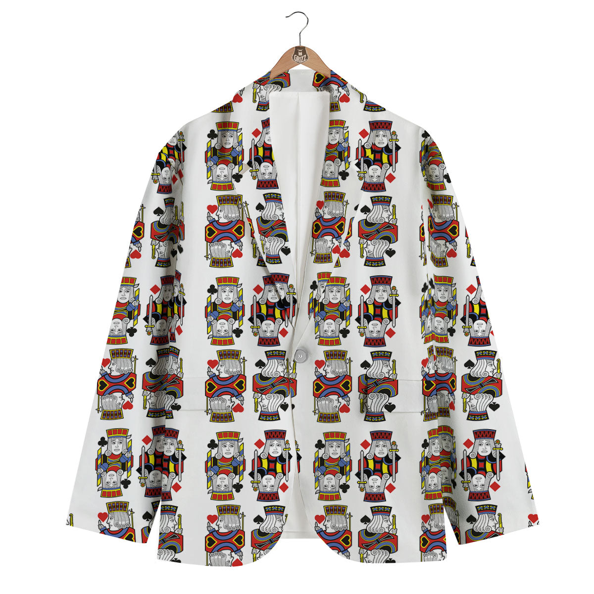 Playing Cards Four Jacks Print Pattern Men's Blazer