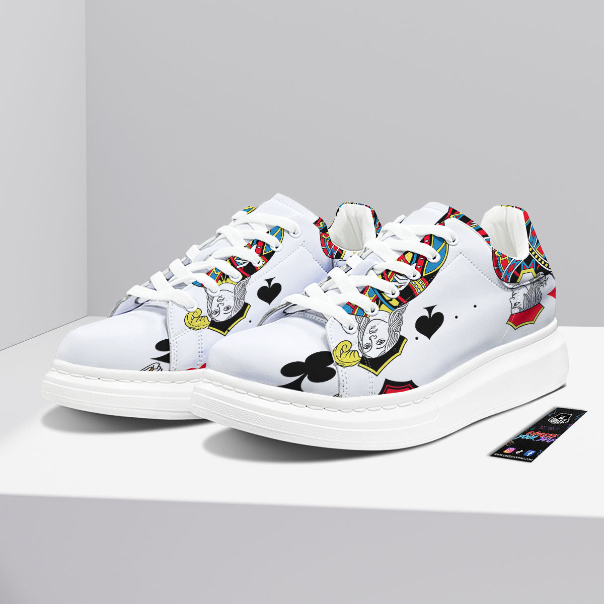 Playing Cards Four Jacks Print Platform Shoes