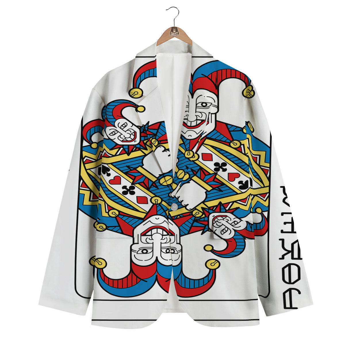 Playing Cards Joker Print Men's Blazer
