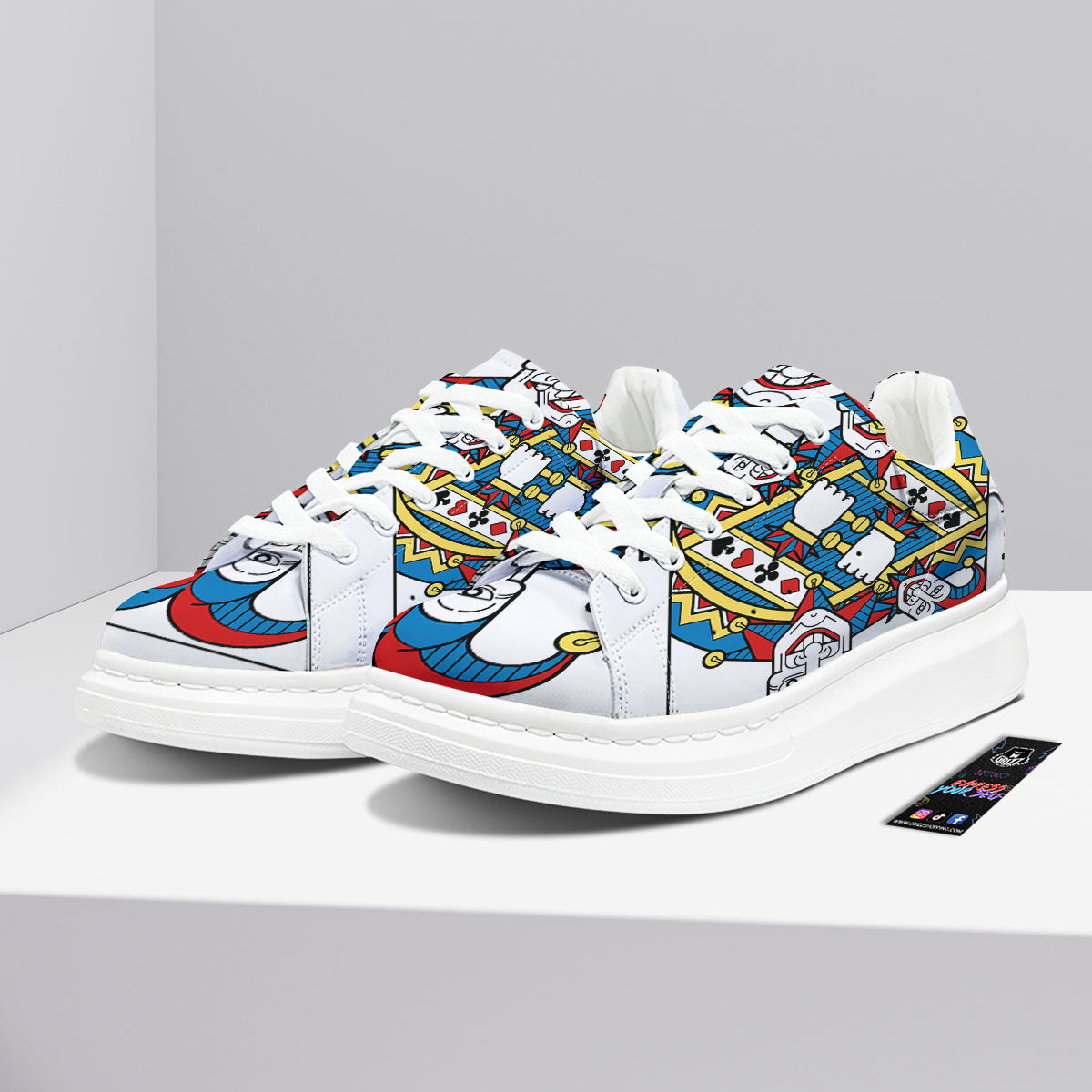 Playing Cards Joker Print Platform Shoes