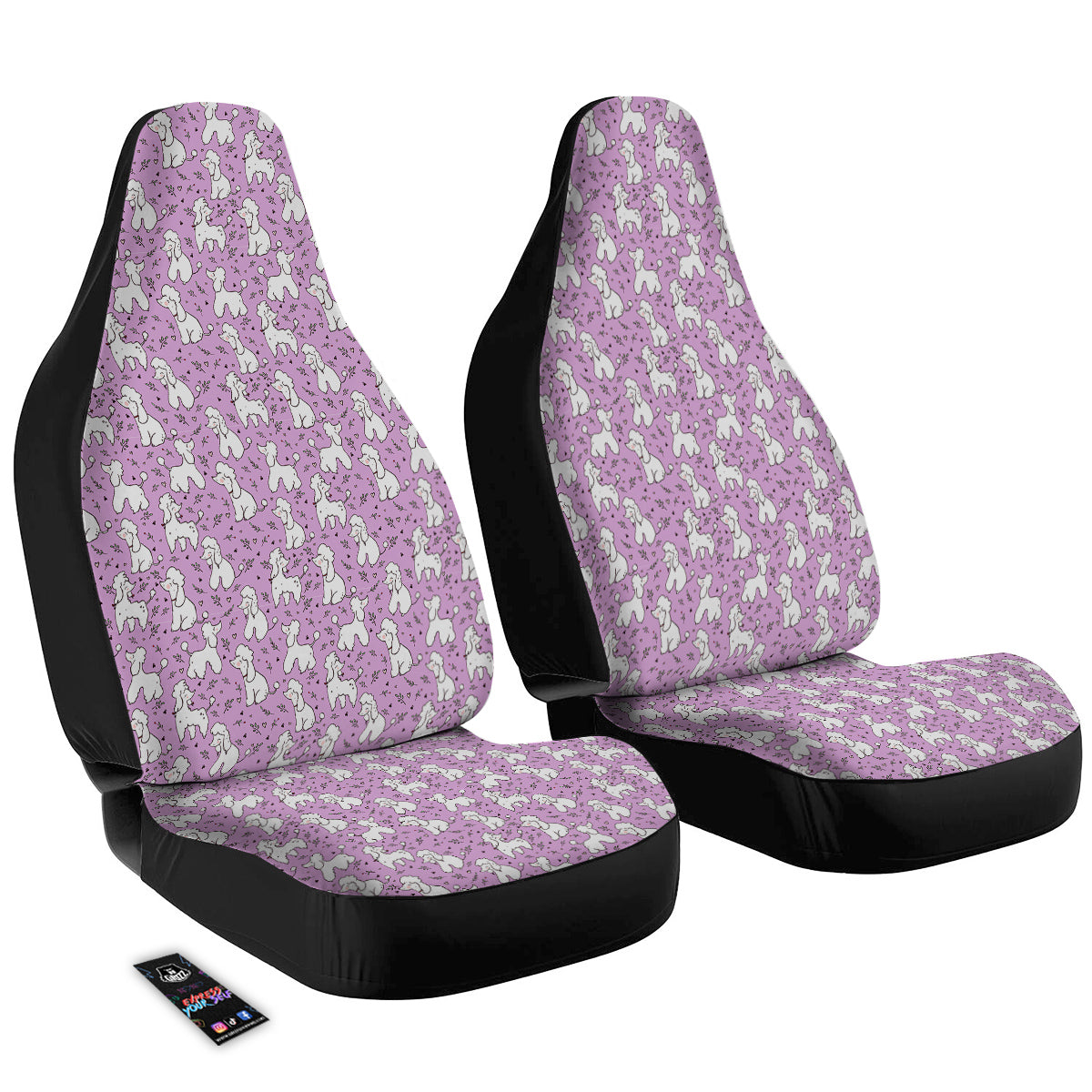Poodle Cute Print Pattern Car Seat Covers