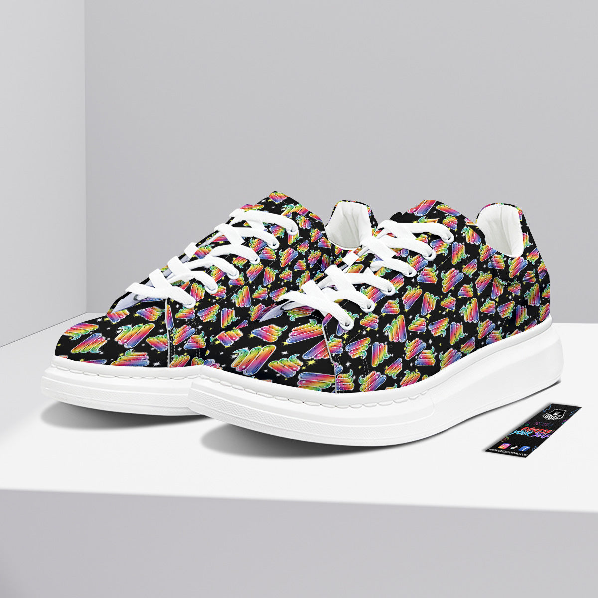 Poop Rainbow Cute Print Pattern Platform Shoes