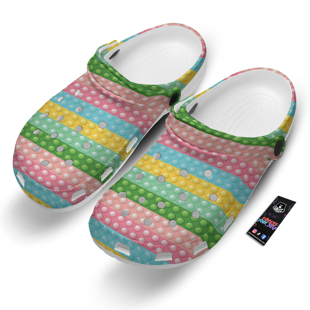 Pop It Pastel Color Print Pattern Clog