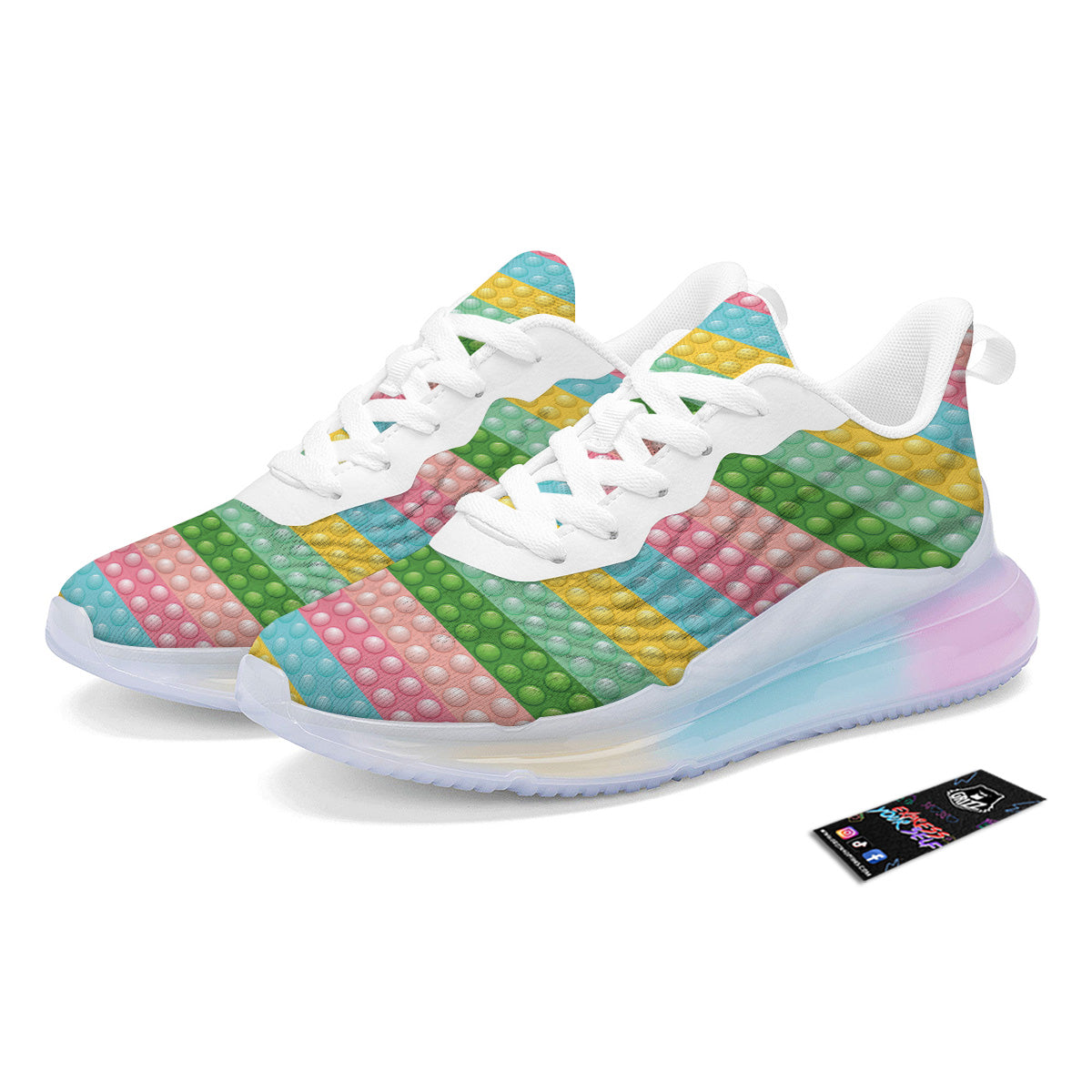 Pop It Pastel Color Print Pattern Running Sneakers