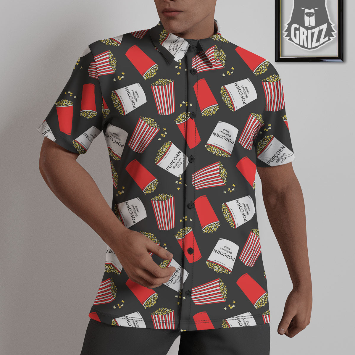 Popcorn Box Print Pattern Untucked Shirts