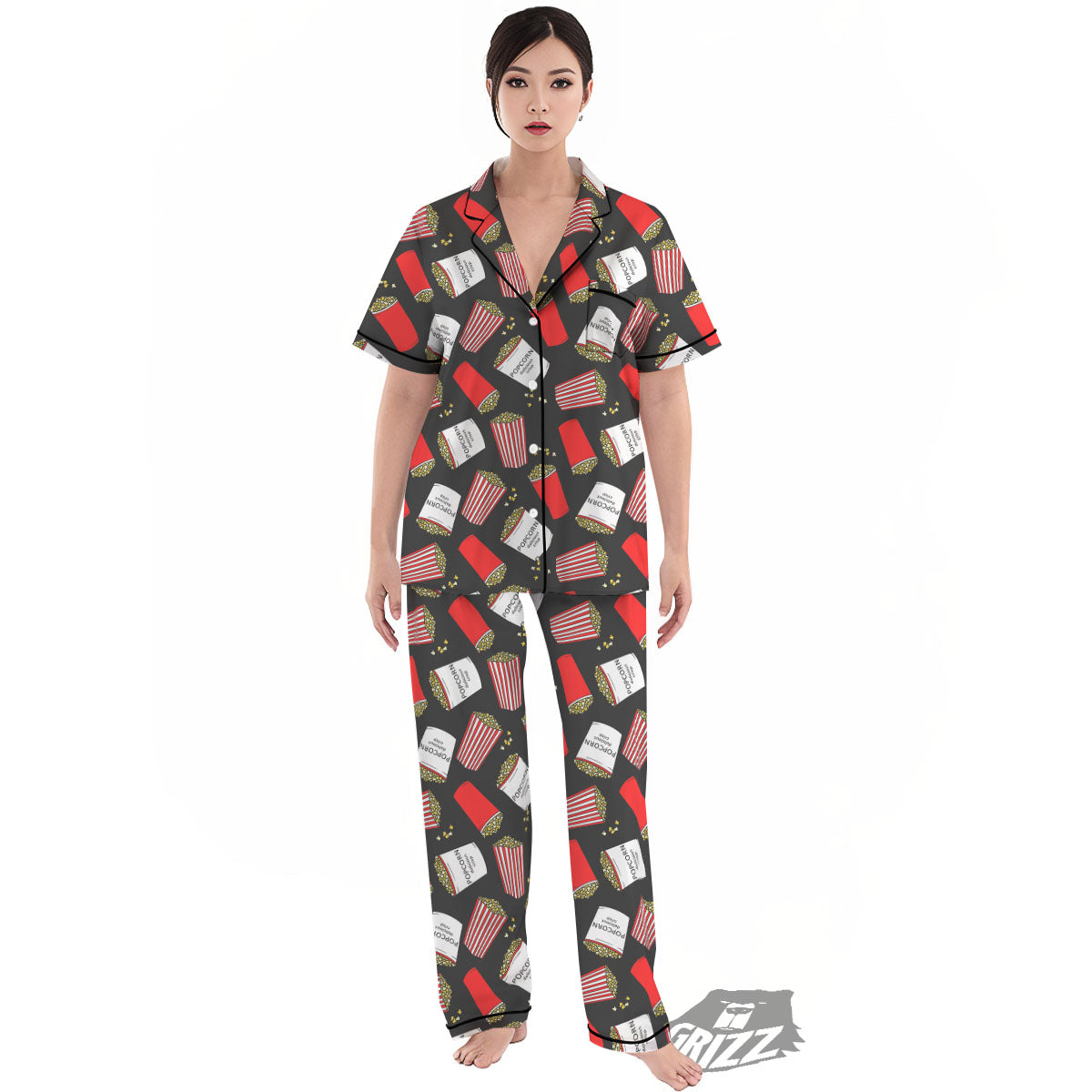 Popcorn Box Print Pattern Women's Pajamas Set