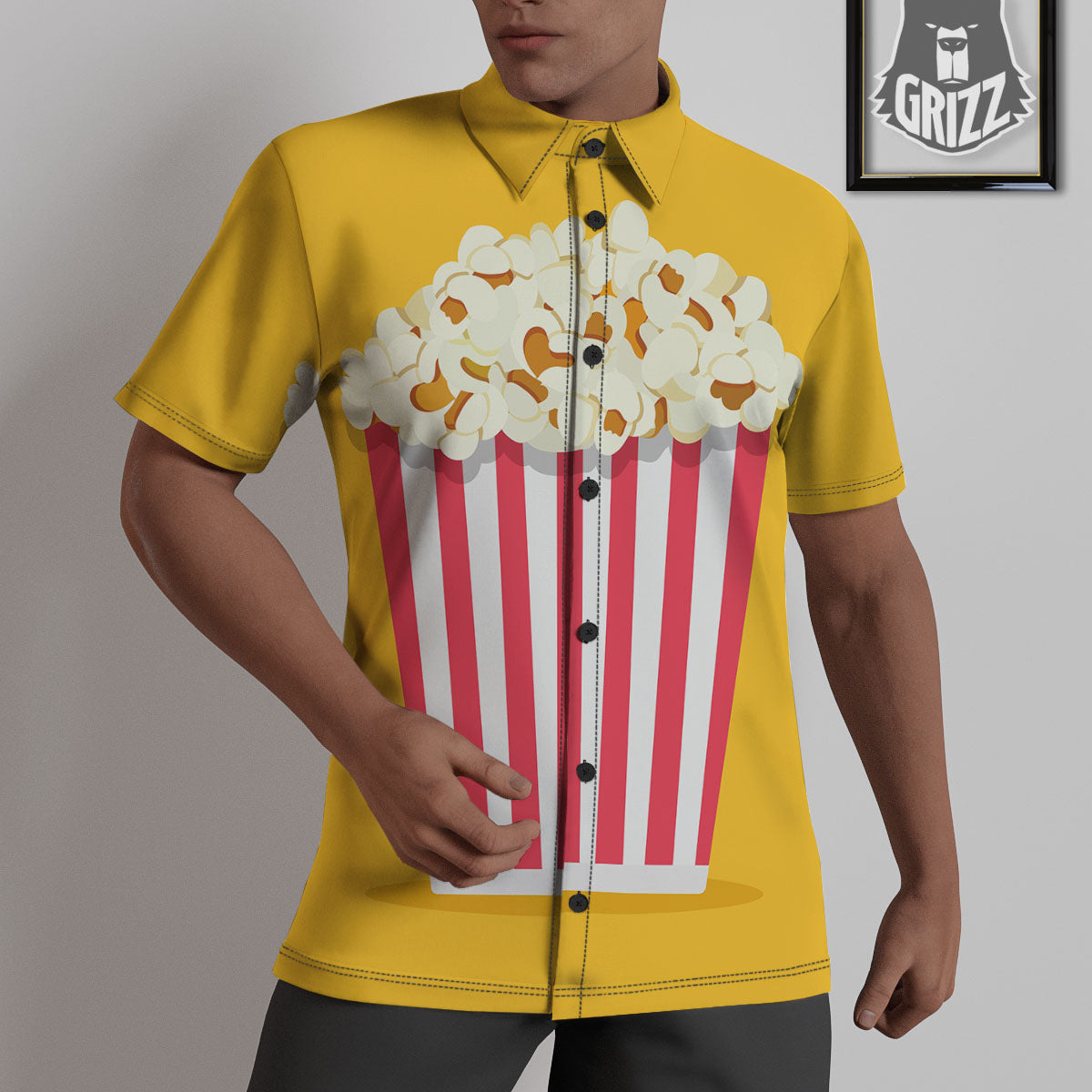 Popcorn Print Untucked Shirts