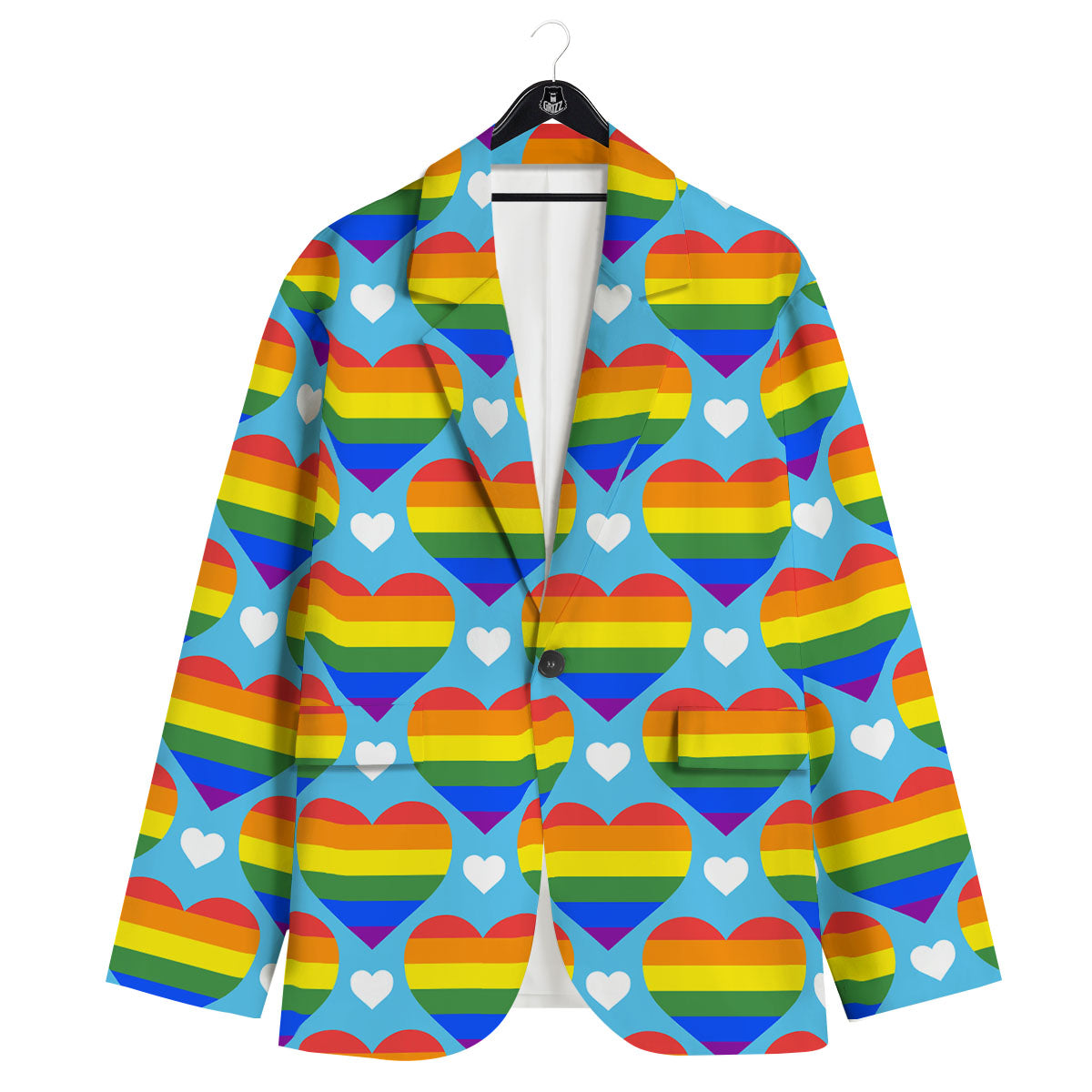 Pride Heart Rainbow LGBT Print Pattern Men's Sport Coat