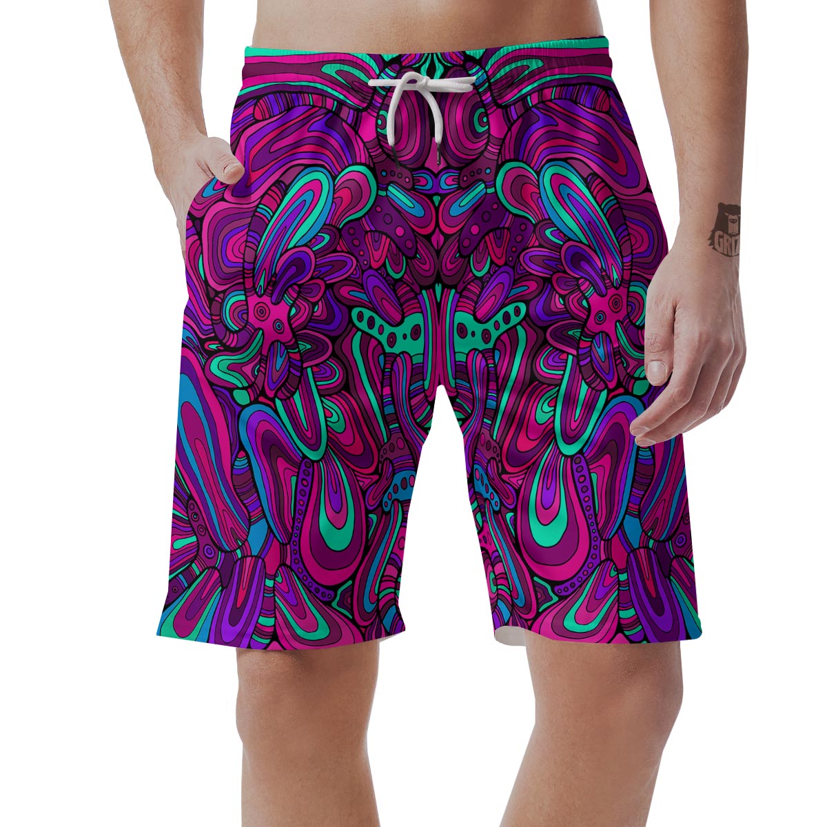 Psychedelic Trippy Doodle Men's Shorts – Grizzshopping