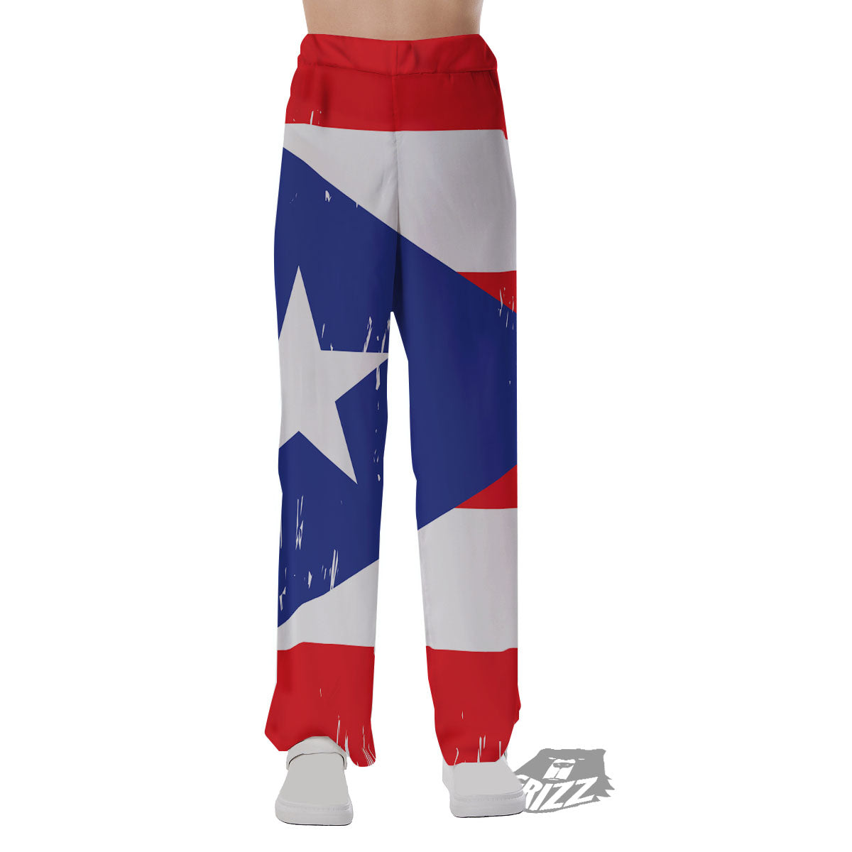 Puerto Rico Flag Print Pajama Pants