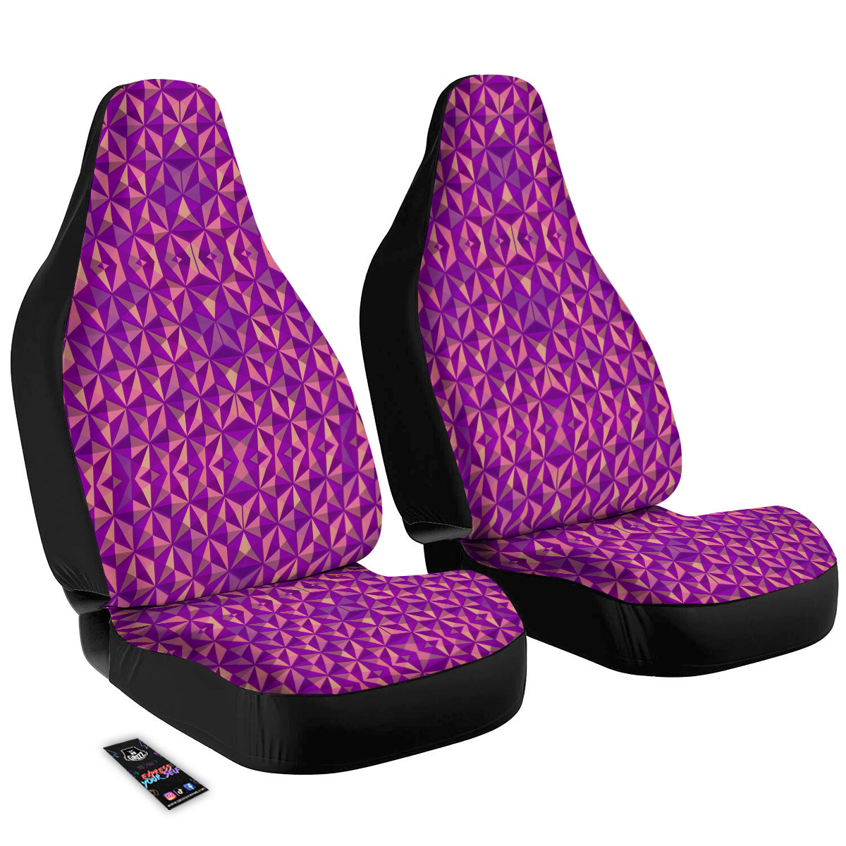 Purple Hexagonal Shape Print Pattern Car Seat Covers