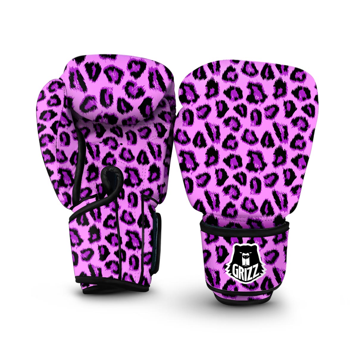 Purple Neon Leopard Boxing Gloves