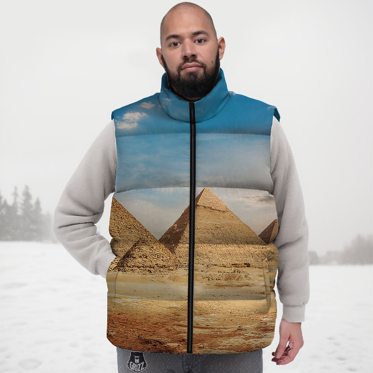 Pyramid Giza Print Down Vest