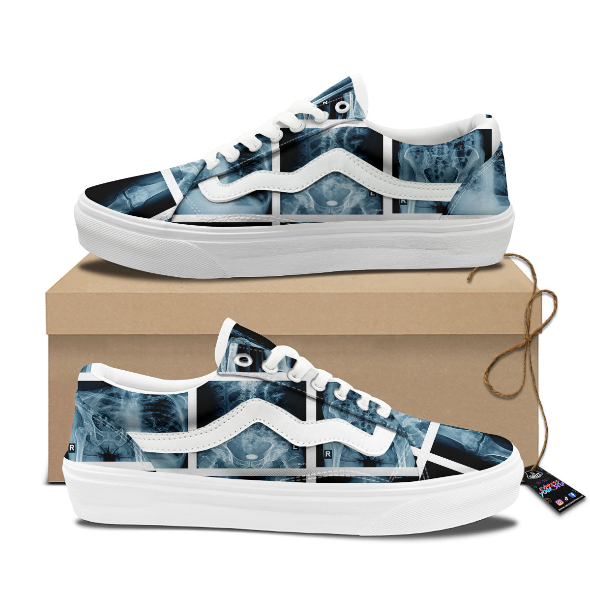Radiology X-Ray Film Print Skate Shoes