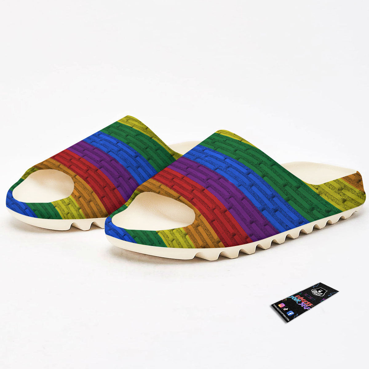 Rainbow Brick Wall LGBT Pride Print Sandals