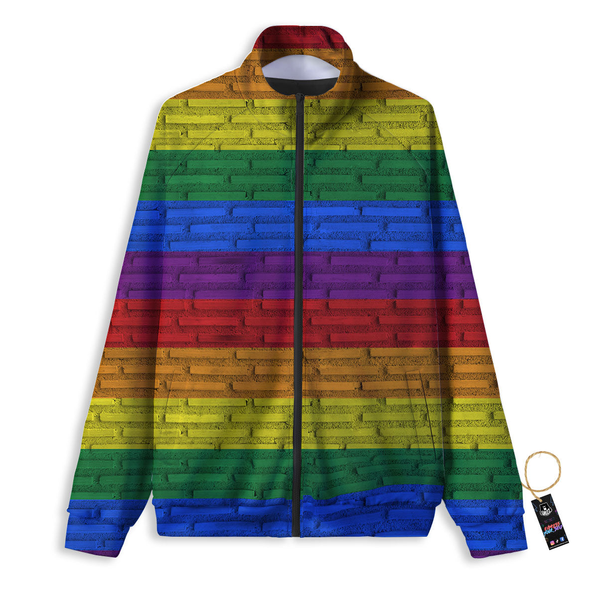 Rainbow Brick Wall LGBT Pride Print Track Jacket