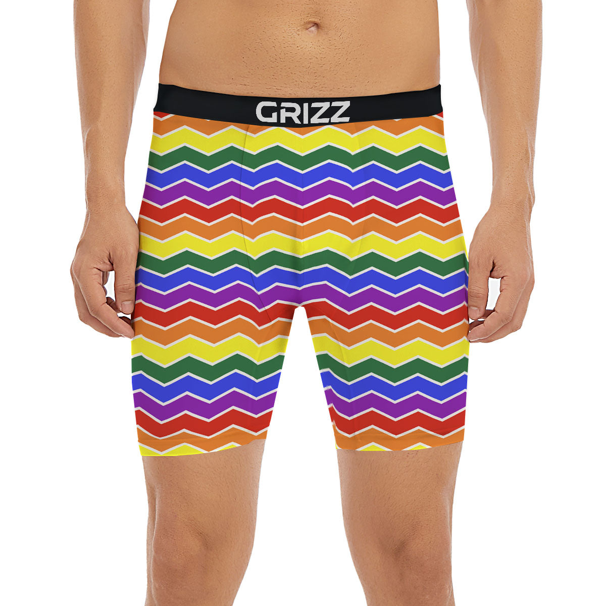 Rainbow Chevron LGBT Pride Print Pattern Boxer Briefs