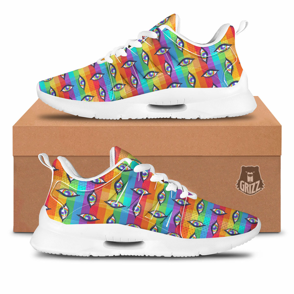Rainbow Eyes LGBT Pride Print Pattern Tennis Shoes