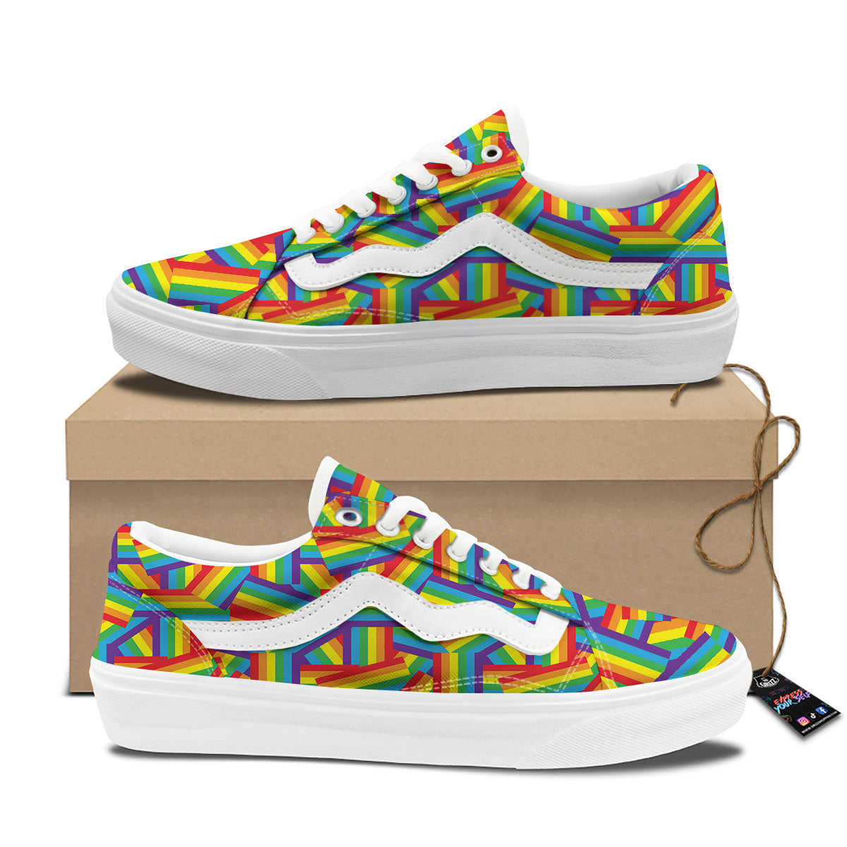 Rainbow Flag LGBT Pride Pattern Skate Shoes