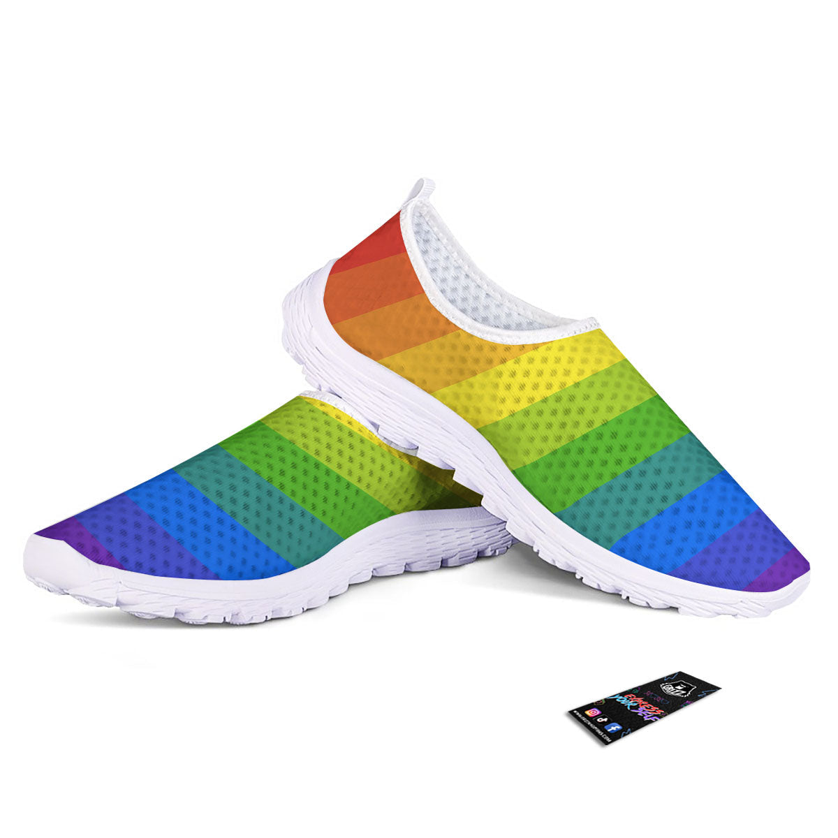 Rainbow Flag LGBT Pride Print Nurse Shoes