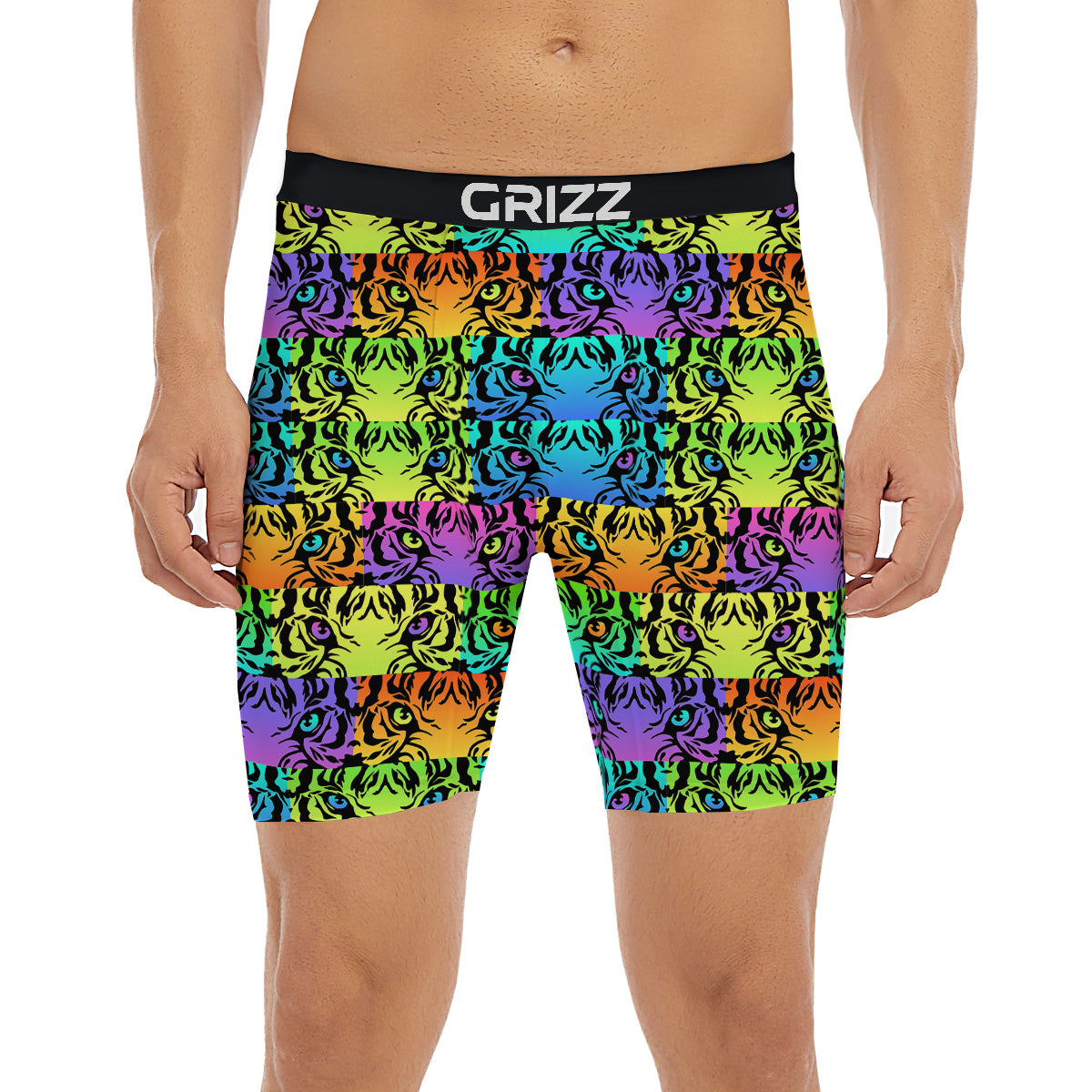 Rainbow Tiger Eyes Print Pattern Boxer Briefs