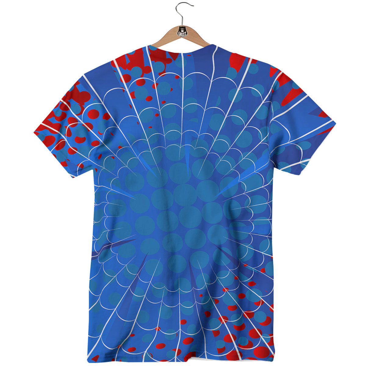 Red And Blue Spider Web Cartoon Print T-Shirt – Grizzshopping
