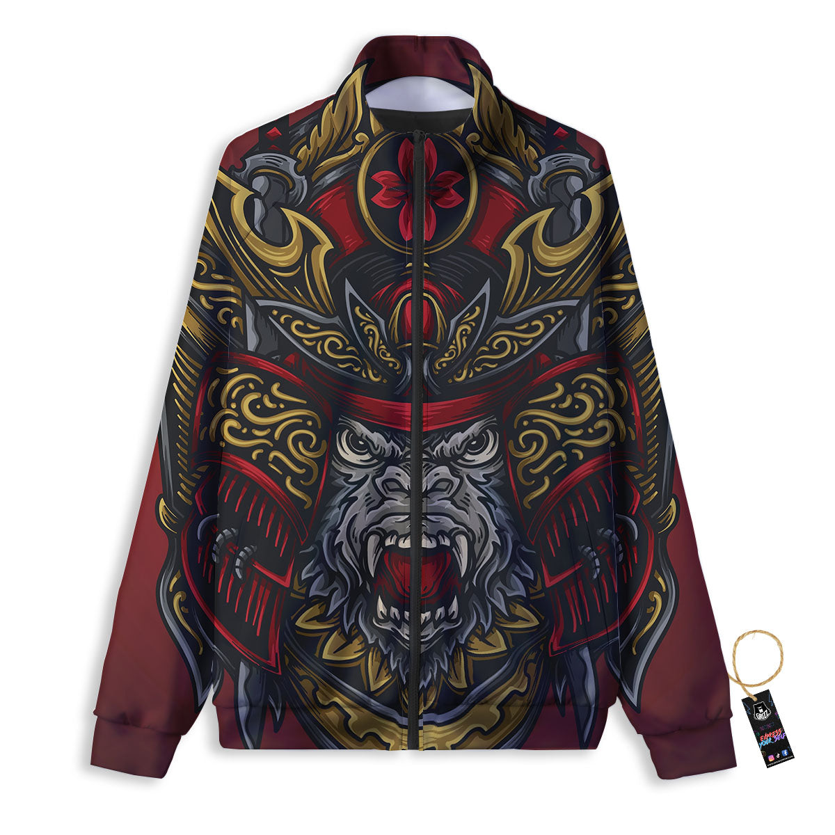 Red Gorilla Samurai Print Track Jacket