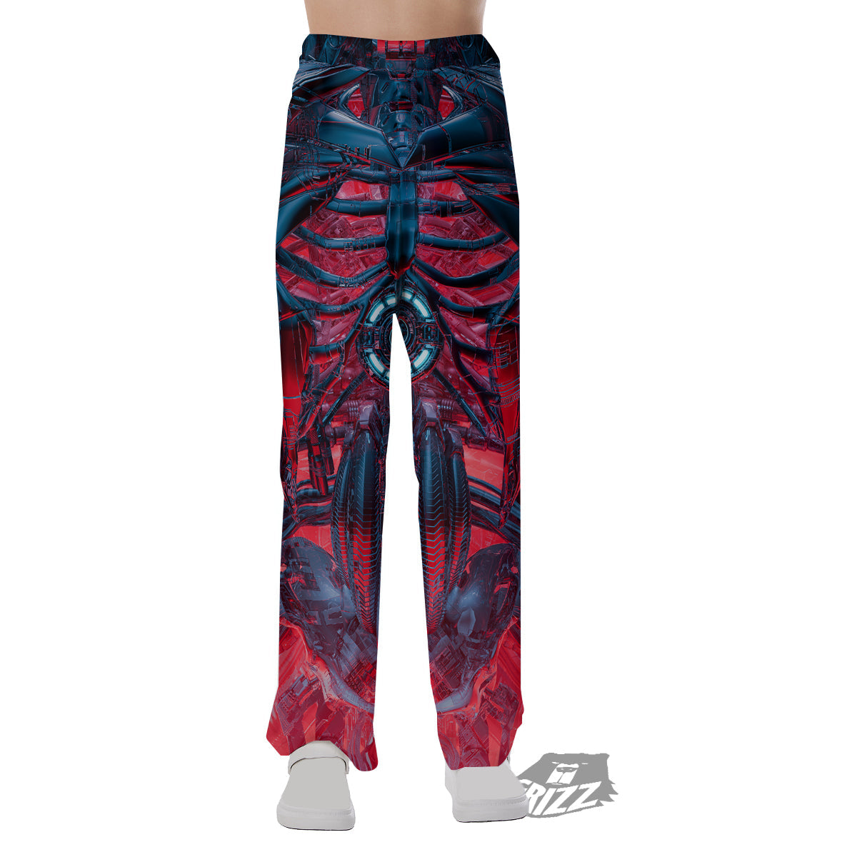 Red Robot Cyberpunk Print Pajama Pants