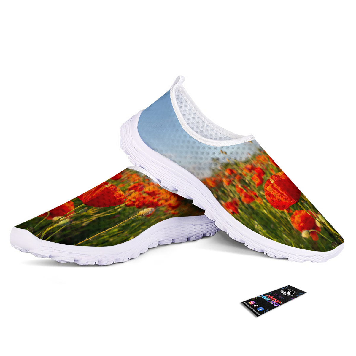 Remembrance Poppy Day Print Nurse Shoes