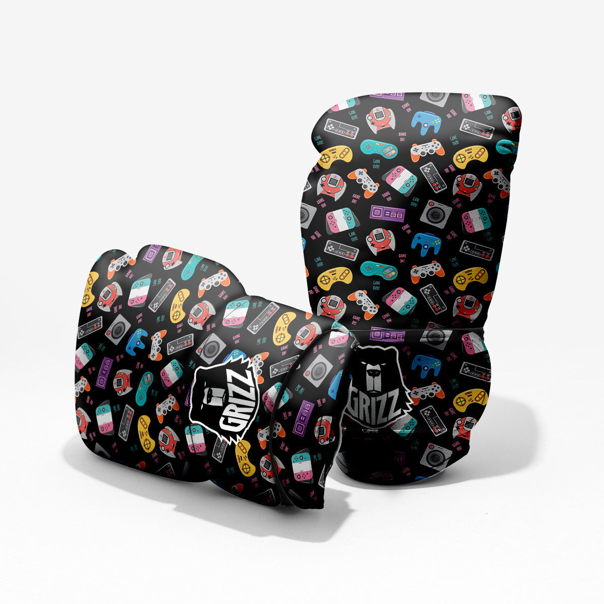 Retro Video Game Controller Print Pattern Pro Boxing Glove
