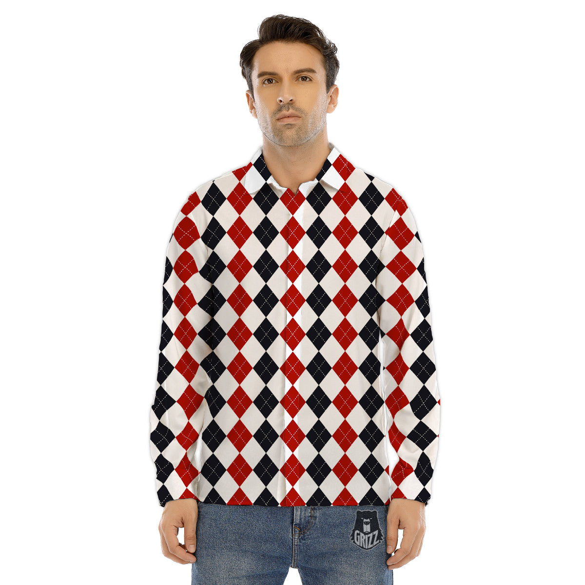 Retrowave Sunset Palm Tree Print Pattern Men's Dress Shirts