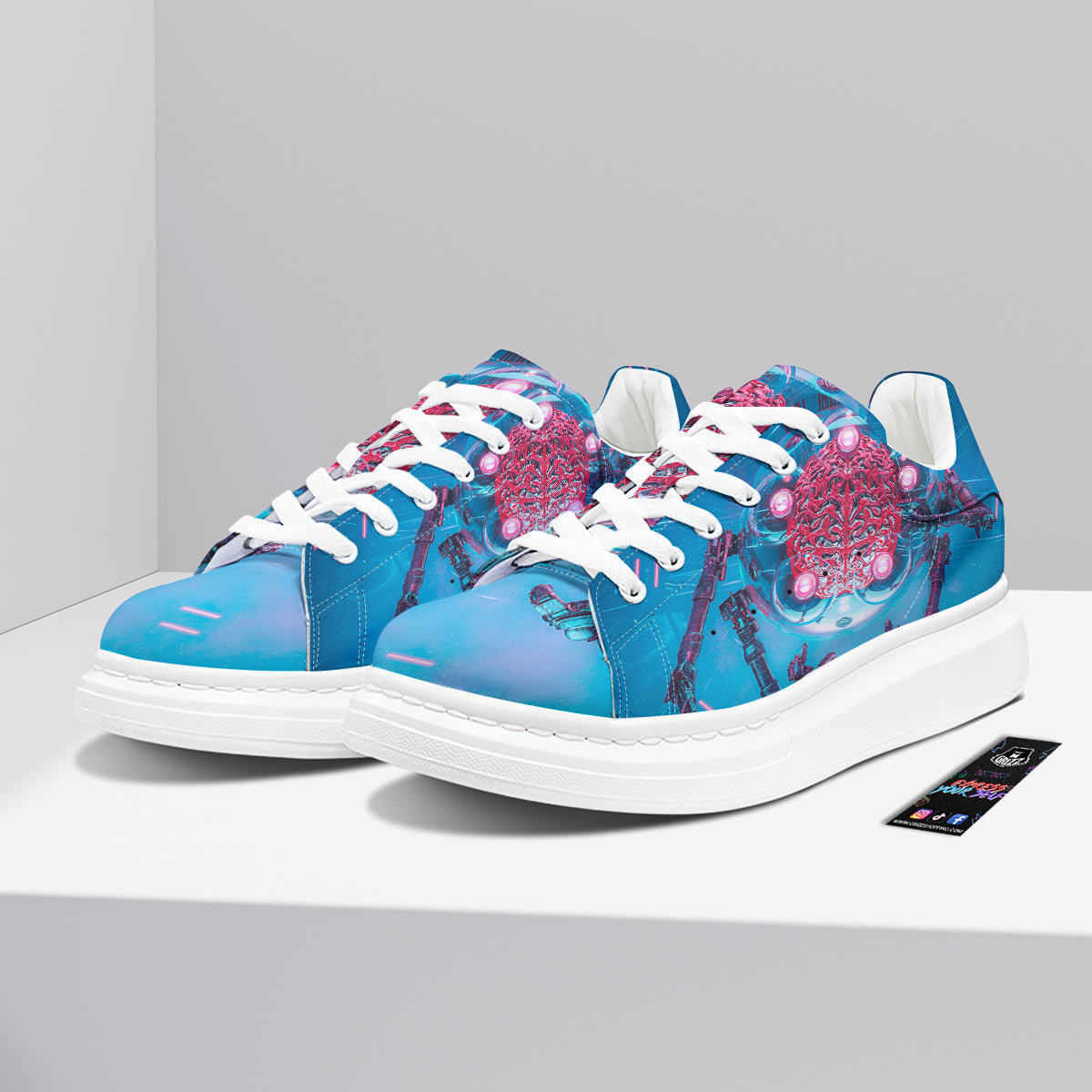 Robot Brain Machine Print Platform Shoes