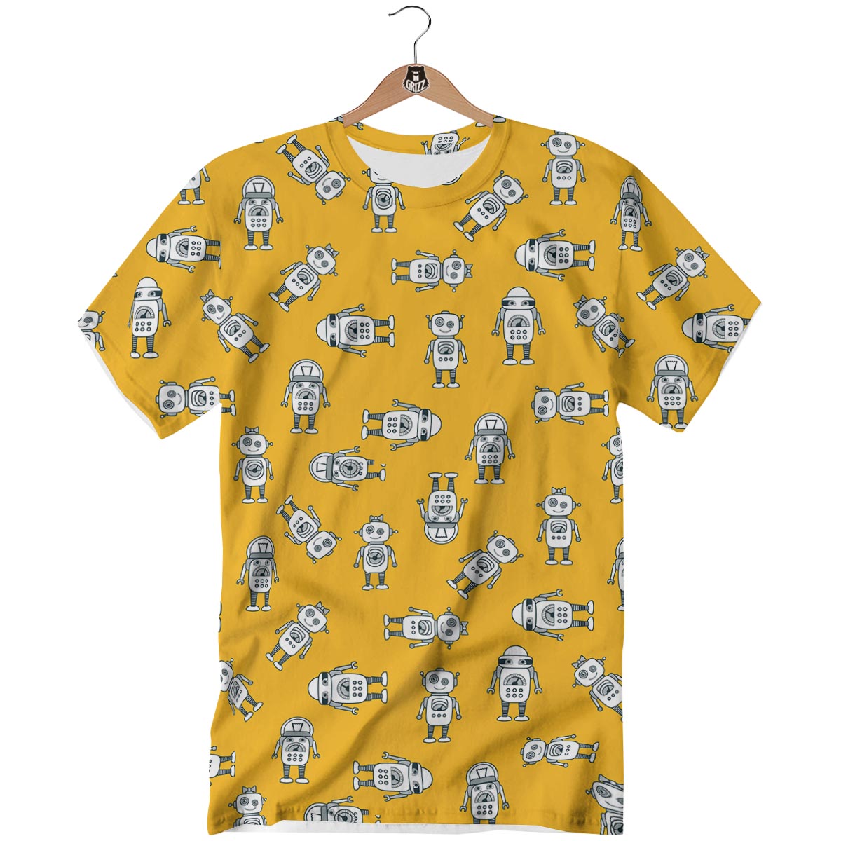 Robot Servant Print Pattern T-Shirt