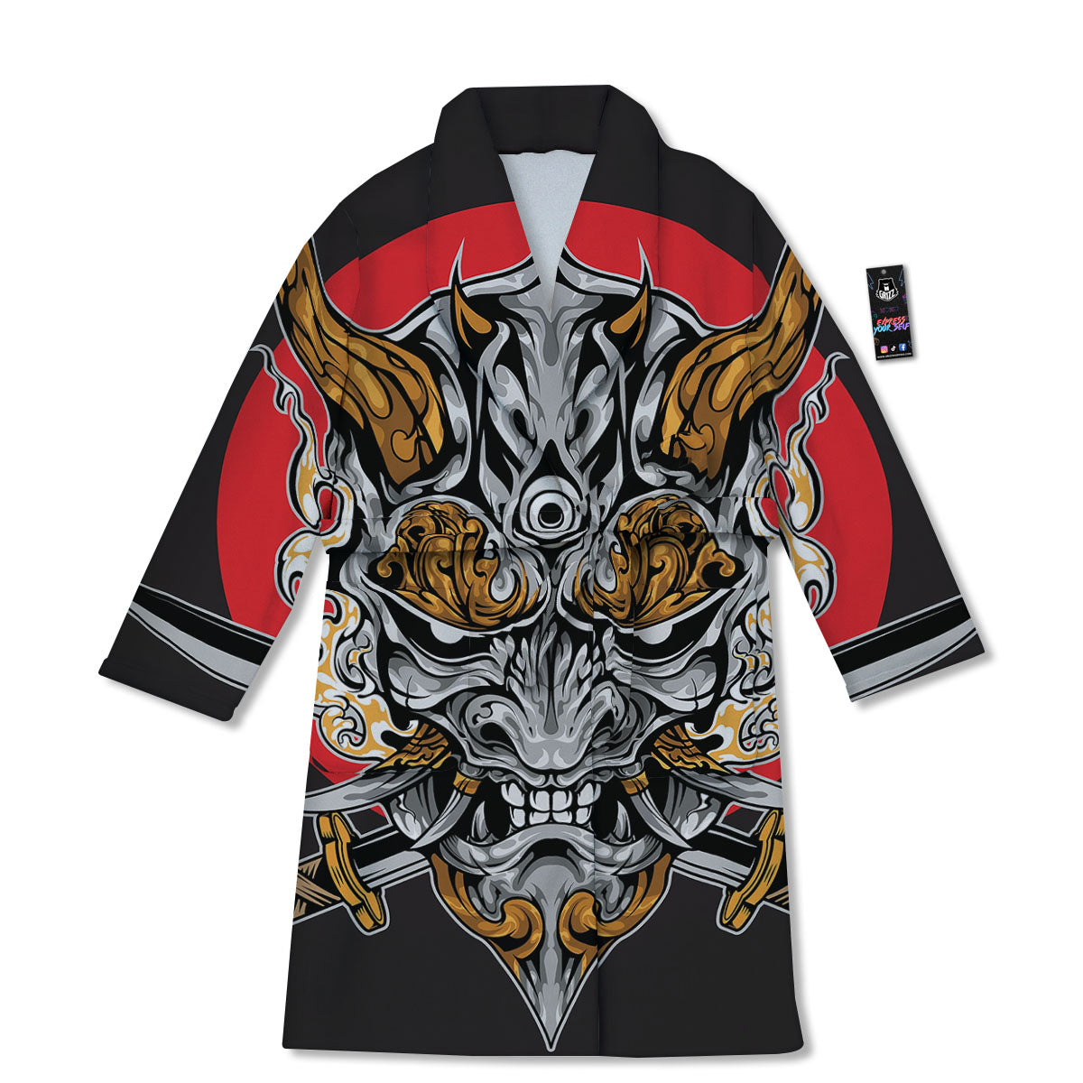 Samurai Ghost Japanese Print Bathrobe