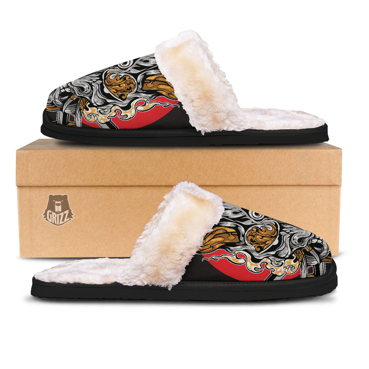 Samurai Ghost Japanese Print Slippers