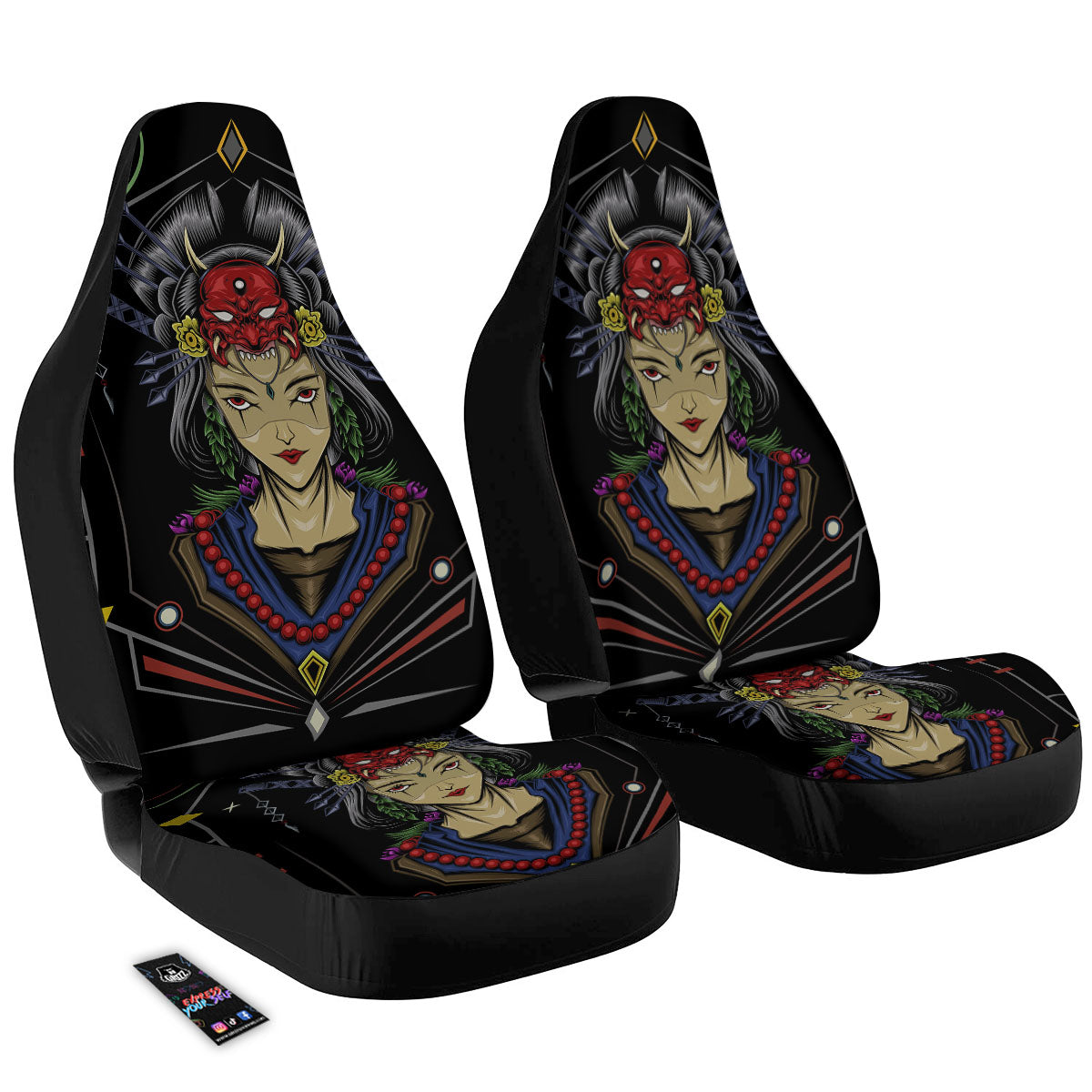 Samurai Girl Japanese Print Car Seat Covers