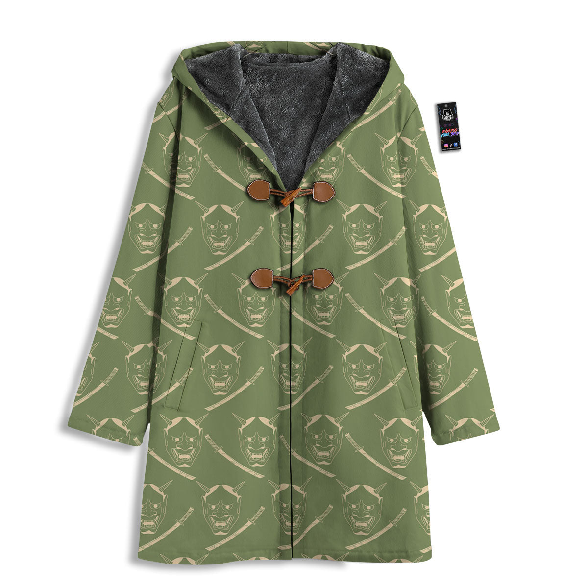 Samurai Warrior Mask Japanese Print Pattern Men's Windbreaker Jacket