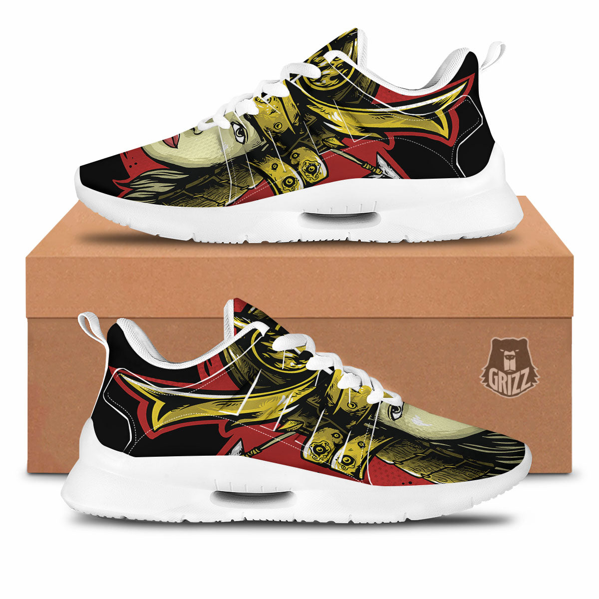 Samurai Woman Japanese Print Tennis Shoes