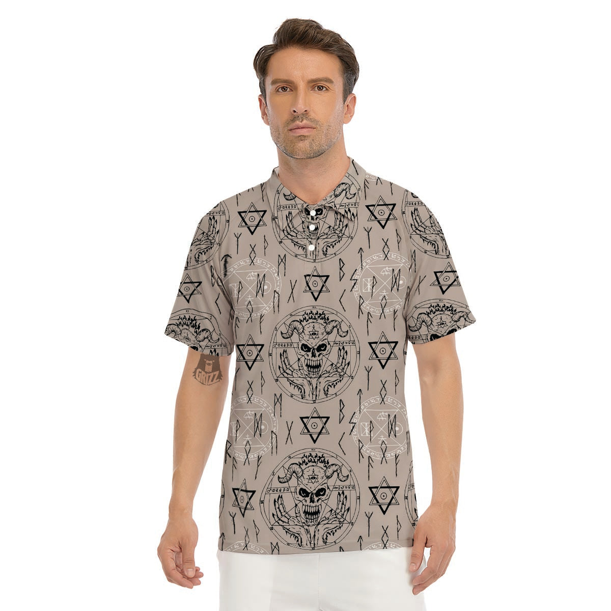 Satanic Devil Gothic Witch Men's Golf Shirts