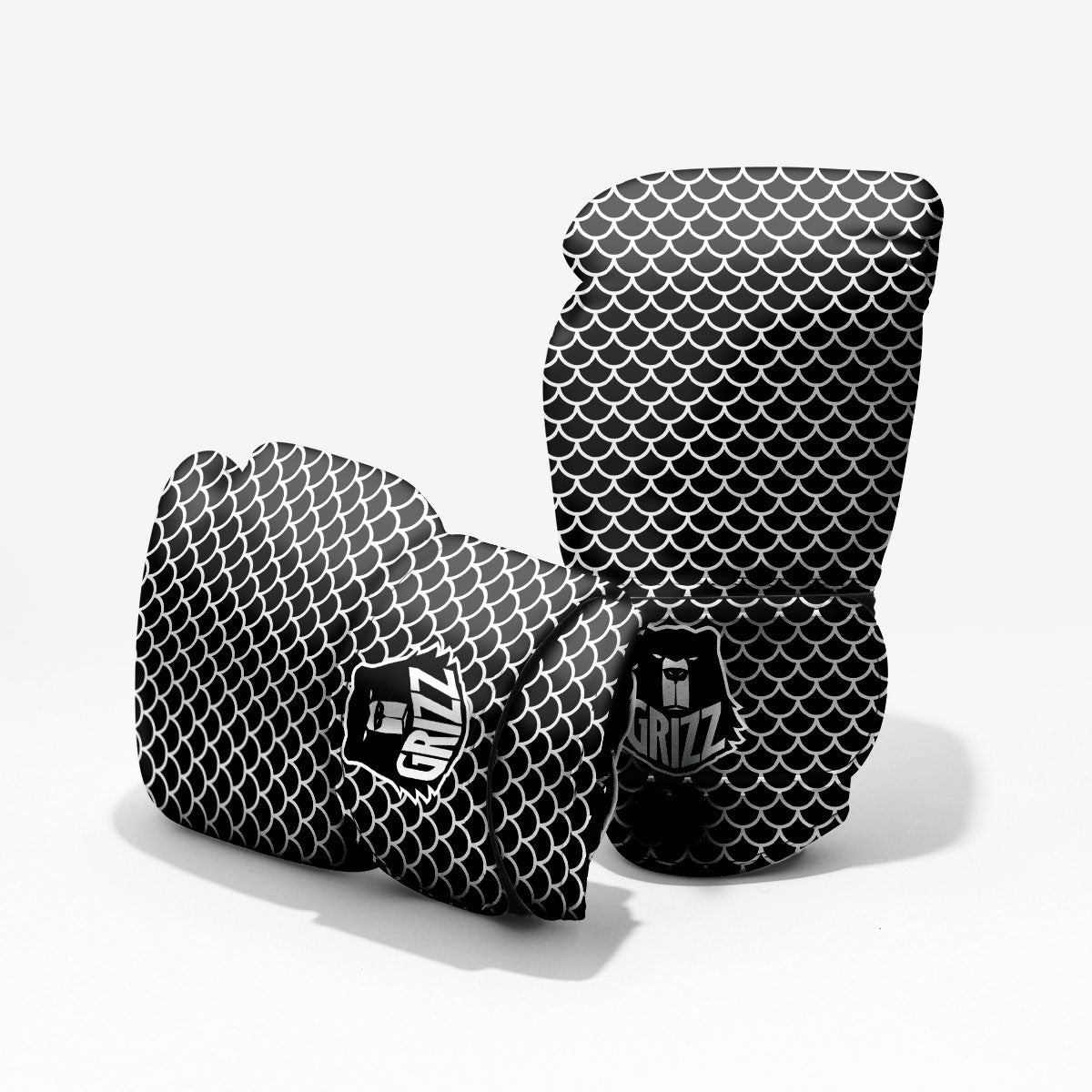 Scales Black Mermaid Print Pattern Pro Boxing Glove