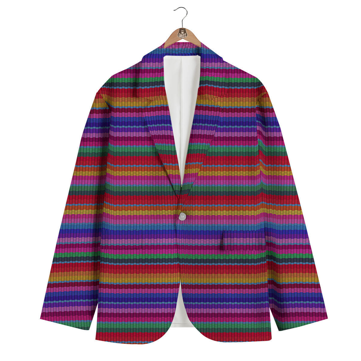 Serape Mexican Colorful Print Pattern Men's Blazer