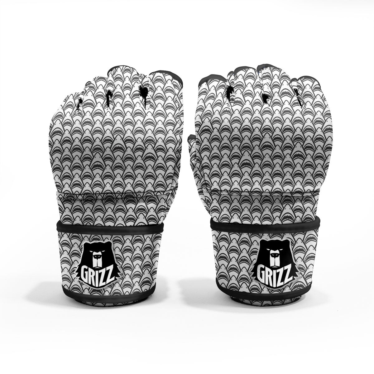 Shark Doodle Print Pattern MMA Gloves