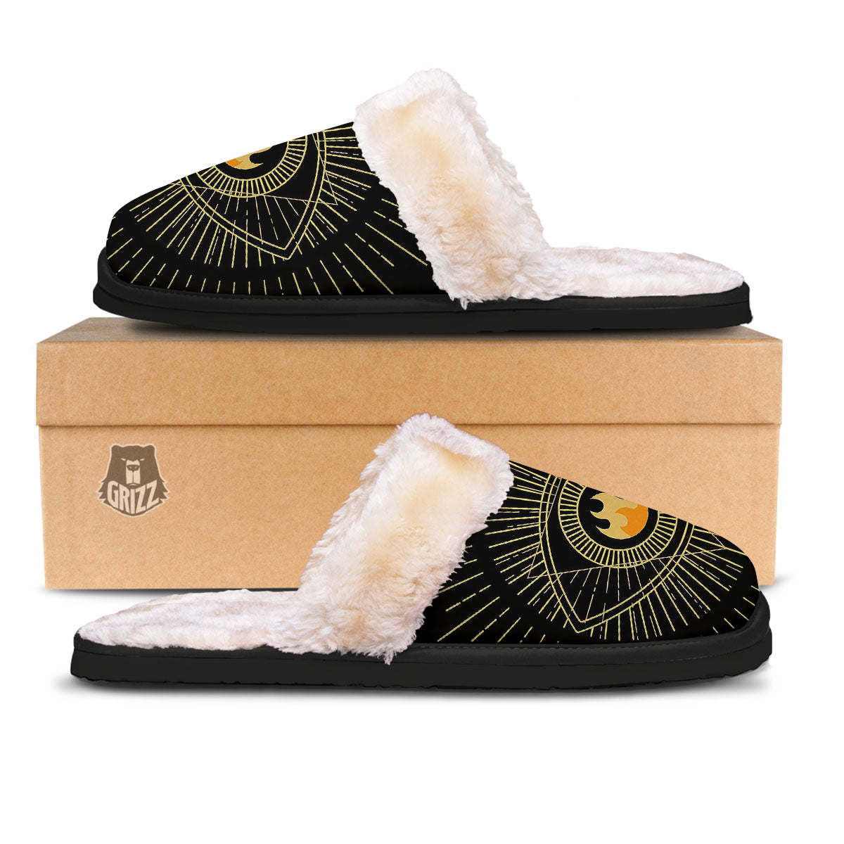Sight Masonic Eye Print Slippers